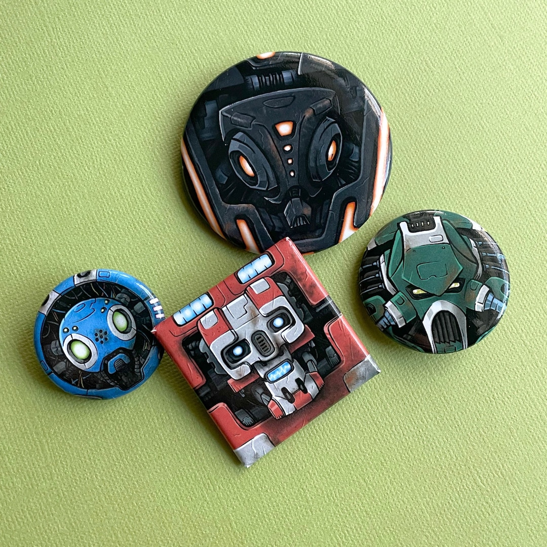 4 Pack of Robot Buttons | Buttons for Jackets | Fun Buttons for Kids - Etsy