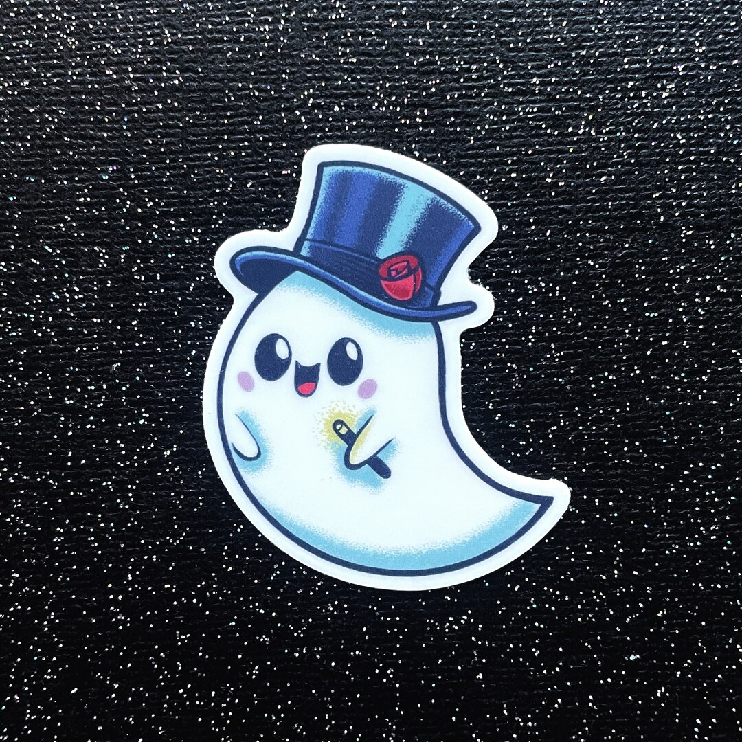 Magic Ghost Sticker | Waterproof Vinyl, Top Hat, Wand (2 Inch) - Etsy