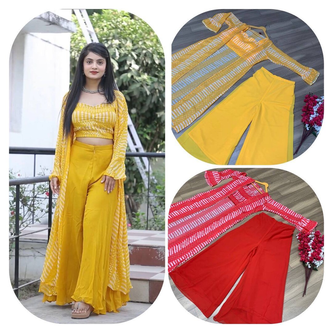 Designer Salwar Jacket Dress Crop Top Shrug Dress Indo-western Dress ...