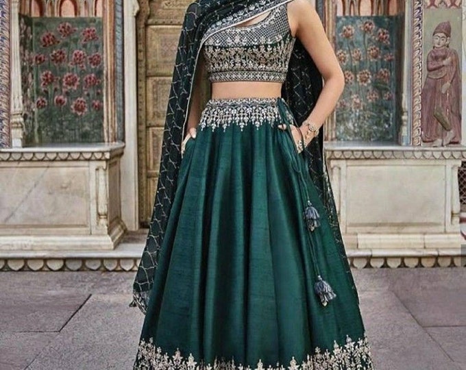Green Colour Lehenga Choli Ghagra Choli Chaniya Choli Bridal - Etsy