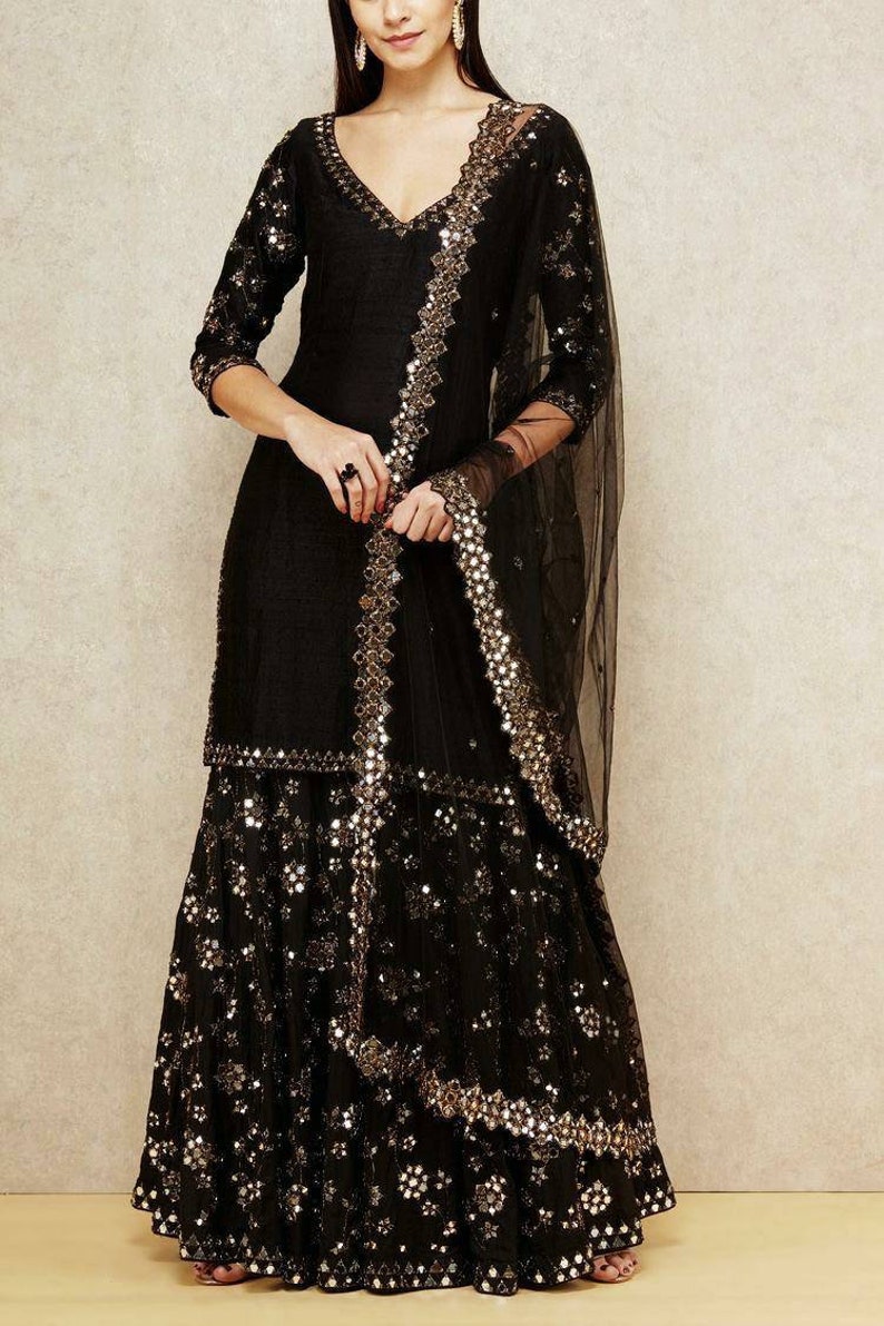Kurta Sharara Set For Bridesmaids Indian Pakistani Wedding Etsy