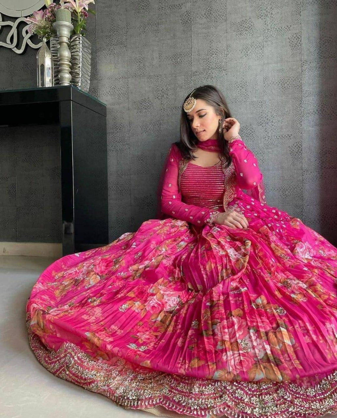 Designer Lehenga Choli Long Jacket Blouse Indian Pakistani - Etsy