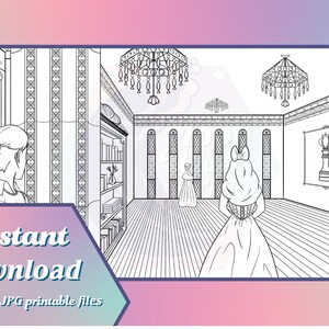 Lady in Waiting || Adult Coloring Page - Etsy