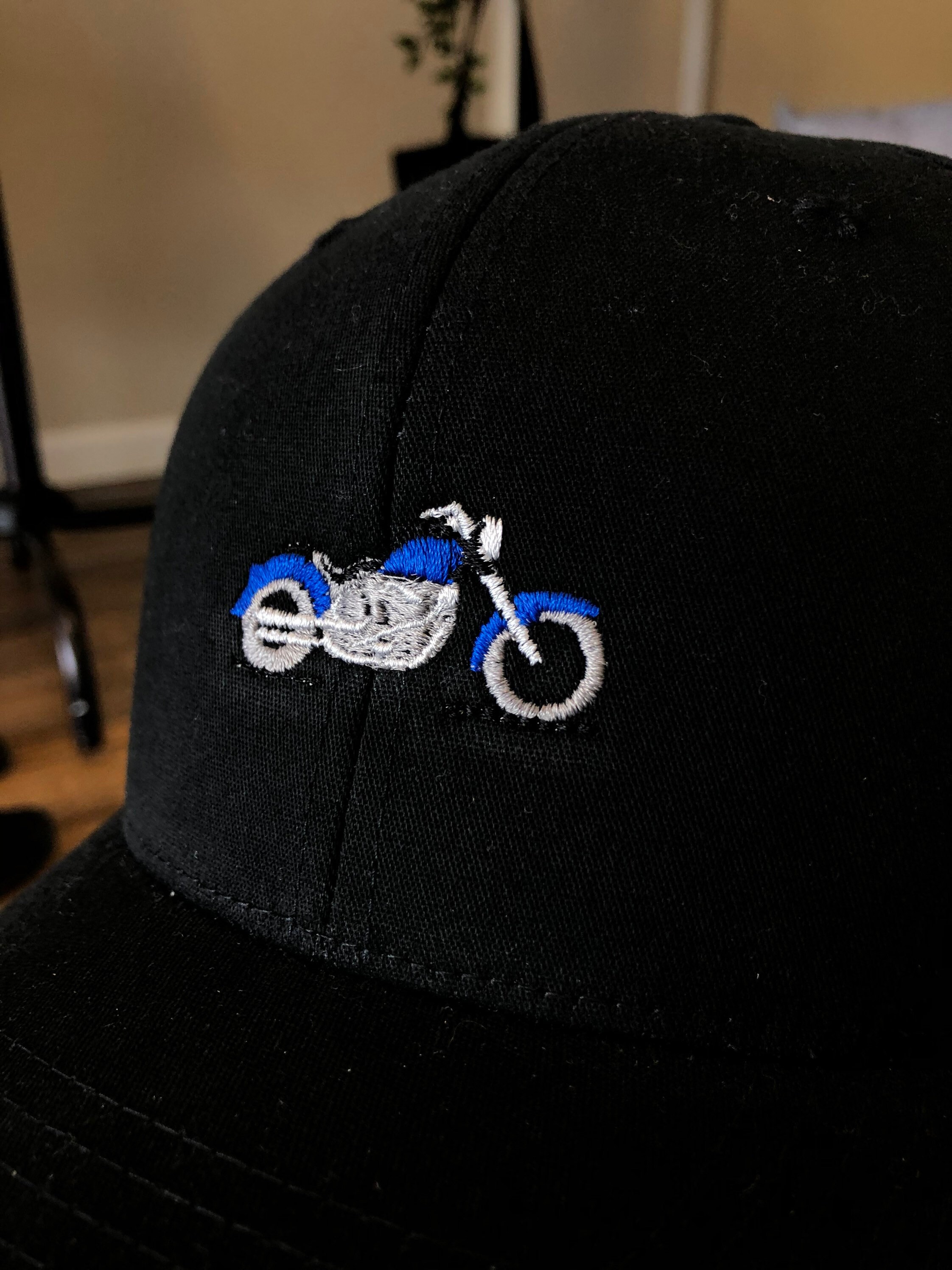 Embroidered Motorcycle Baseball Cap - Etsy