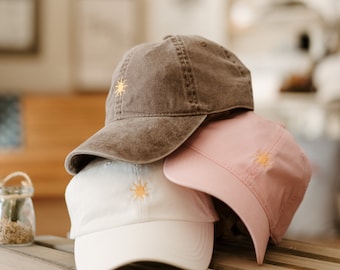Happy Sun Embroidered Hat With Adjustable Strap Back, Adult Unisex ...