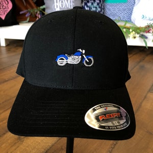 Embroidered Motorcycle Baseball Cap - Etsy
