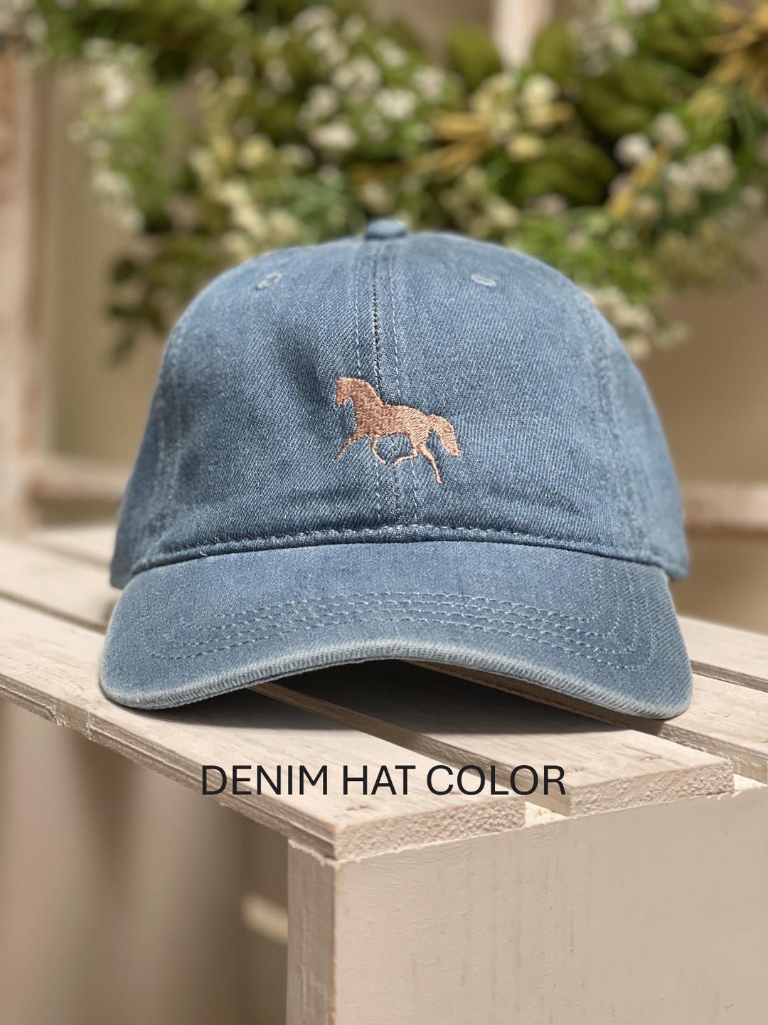 Horse Embroidered Baseball Cap, Customizable With Name or Saying,soft ...