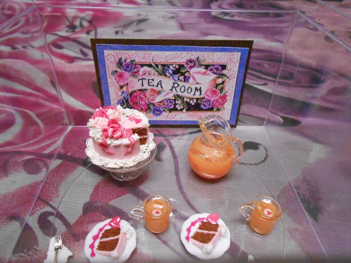 Miniature Tea Room Set 1/12 Scale - Etsy