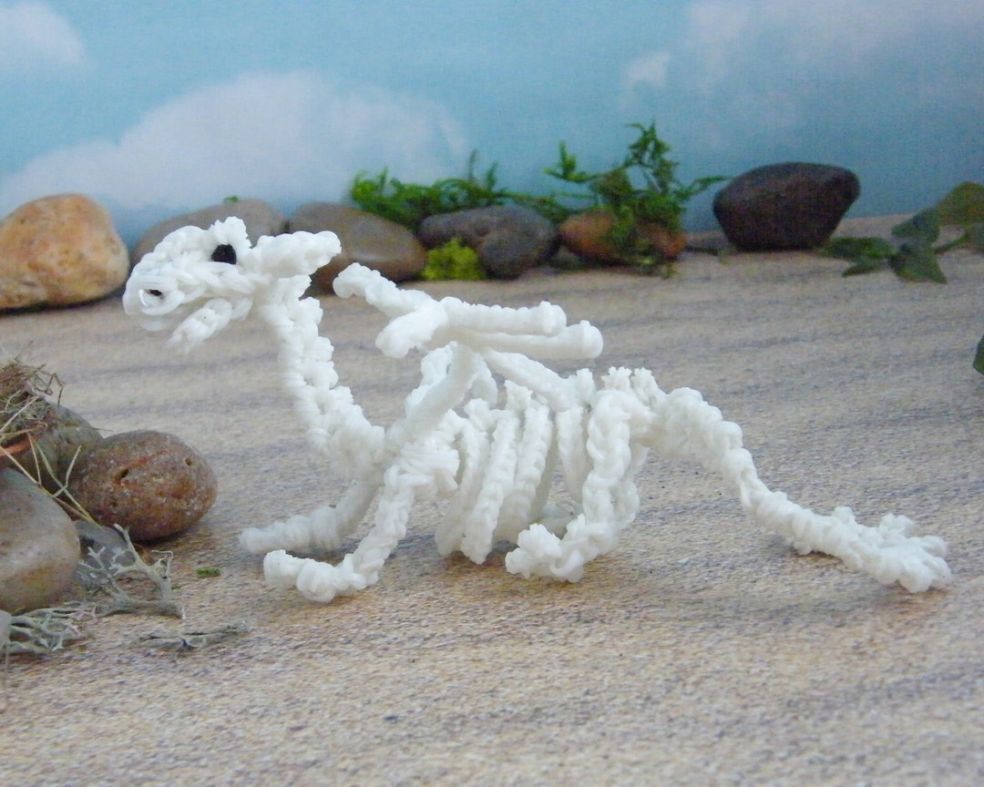 Creepy Cute Glow in the Dark Dragon Skeleton, Halloween Toy Squishy ...