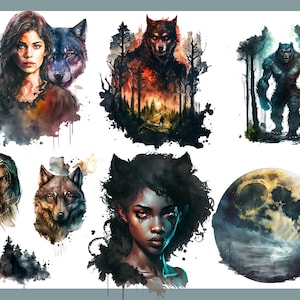 Werewolf Moon PNG, Transparent, Ephemera, Scrapbook, Collage, Wolf ...