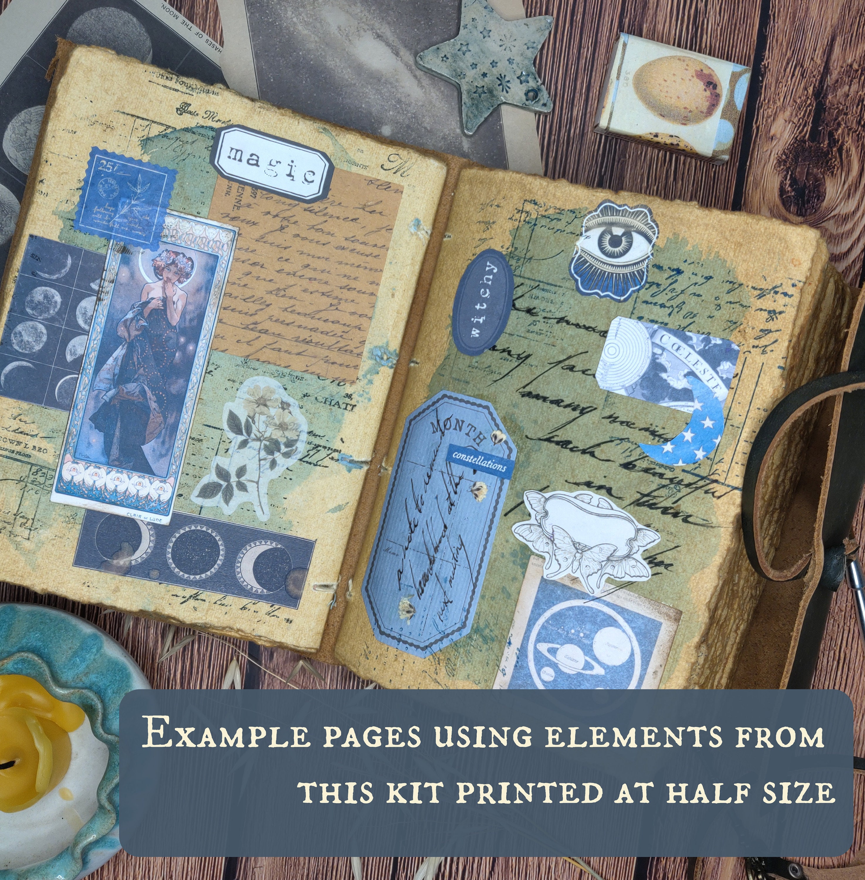 Lunar Witch Crafting Kit Ephemera Scrapbook Grimoire - Etsy