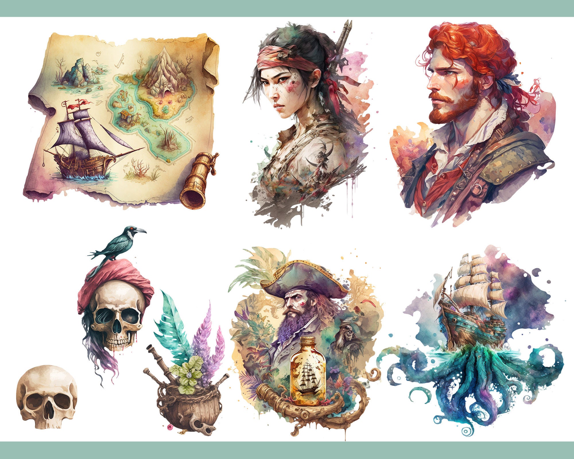 Pirates PNG Clip Art Ephemera Scrapbook Pirates - Etsy UK