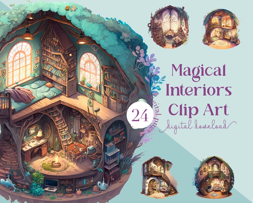 Magical Interiors PNG, Clip Art, Cottagecore, Magical, Hobbit, Book ...