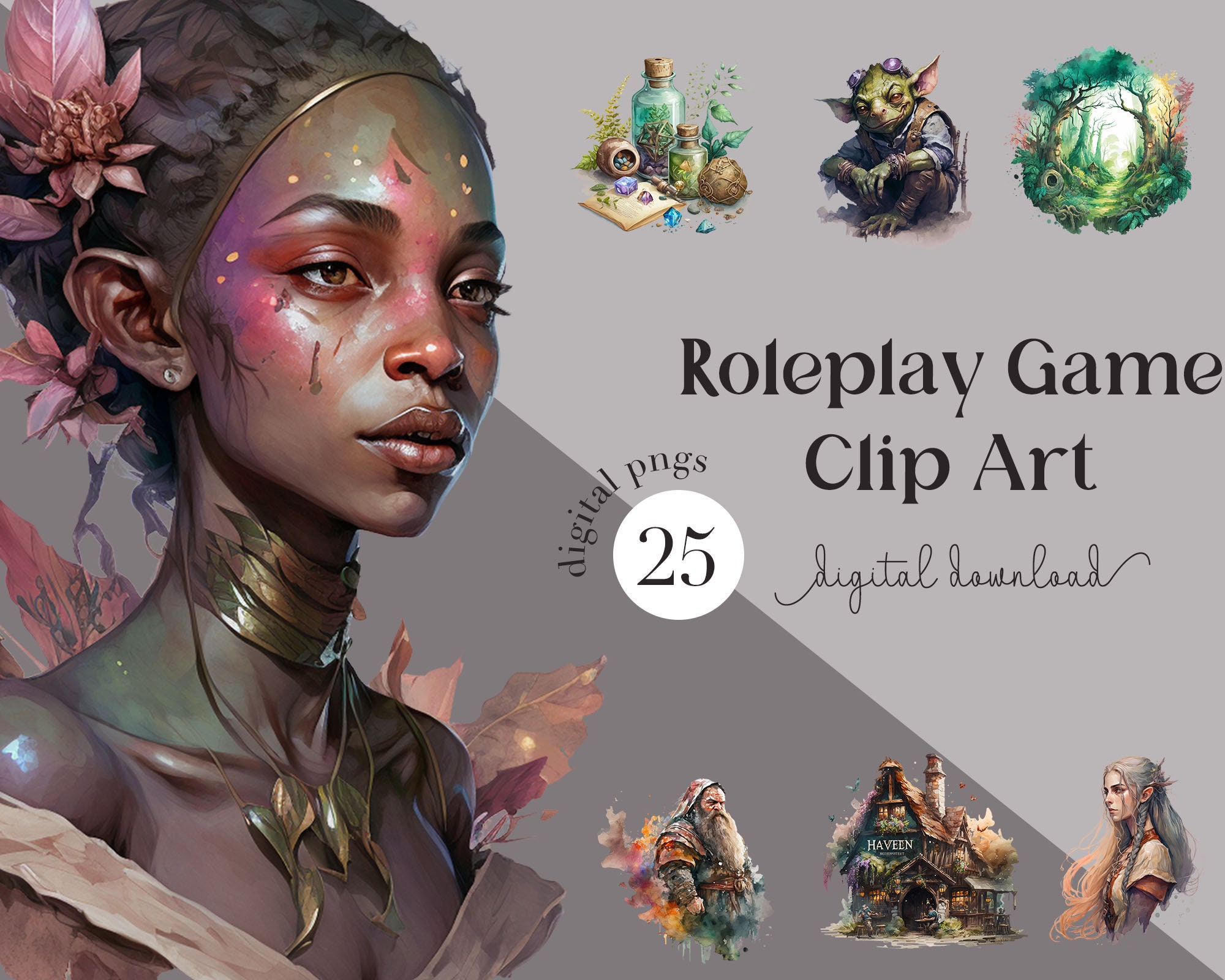 Juego de rol PNG Imágenes prediseñadas Efímera Diario - Etsy México