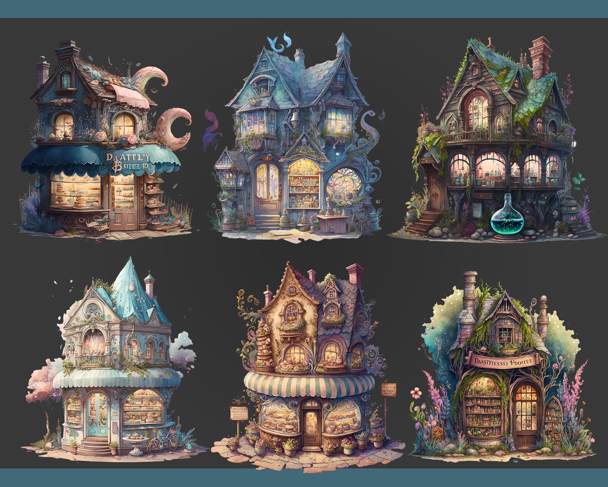 Fantasy Shops PNG Clip Art Ghibli Aesthetic Cottagecore - Etsy Australia