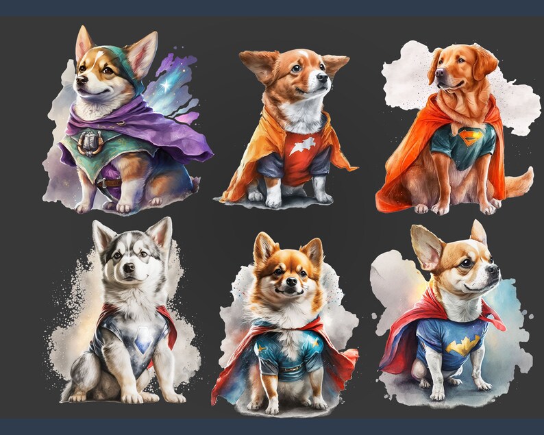 Super Pups Animals PNG Clip Art Commercial Birthday - Etsy UK