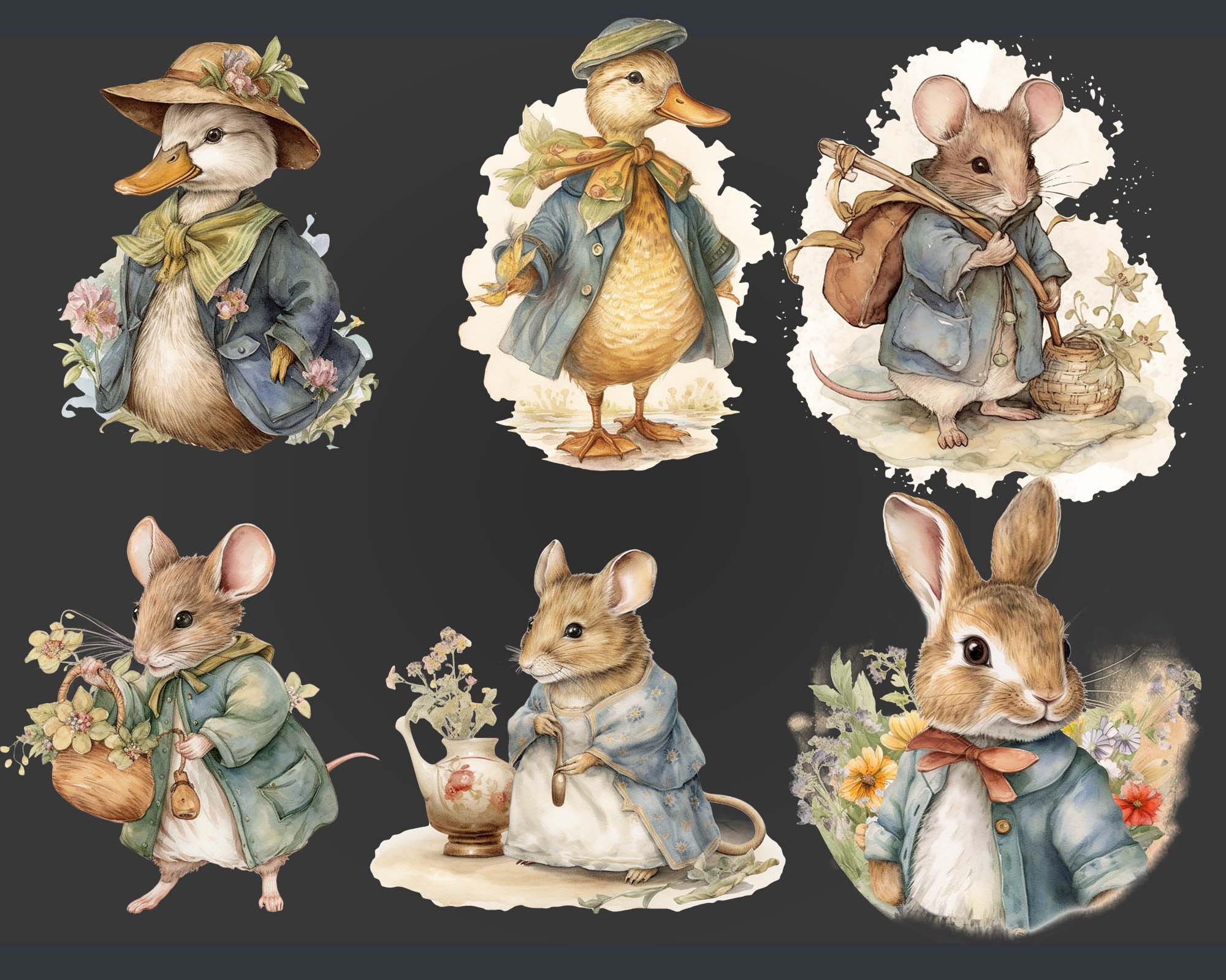 Beatrix Potter Style PNG Clip Art Baby Birthday Nursery - Etsy Australia
