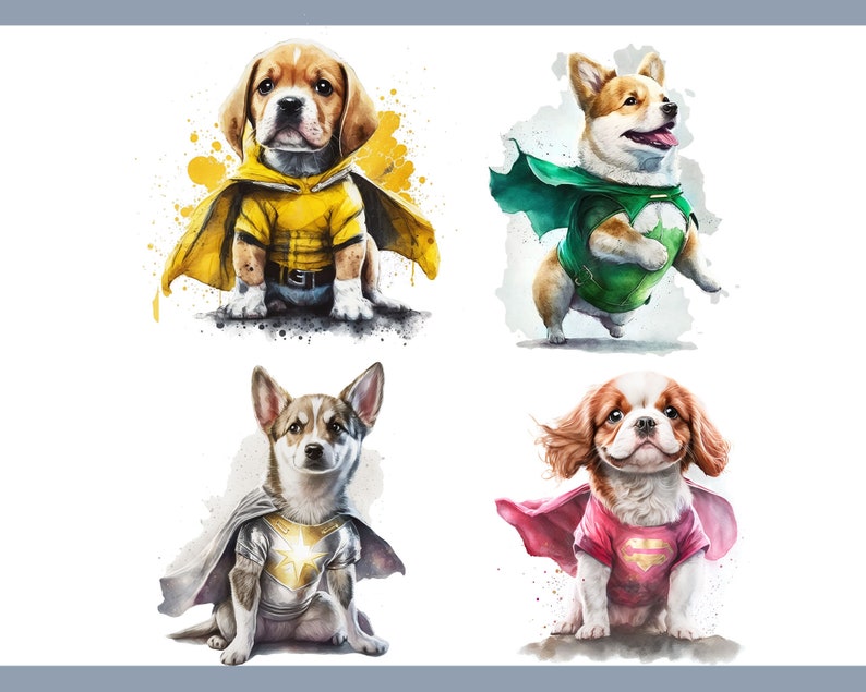 Super Pups Animals PNG Clip Art Commercial Birthday - Etsy UK
