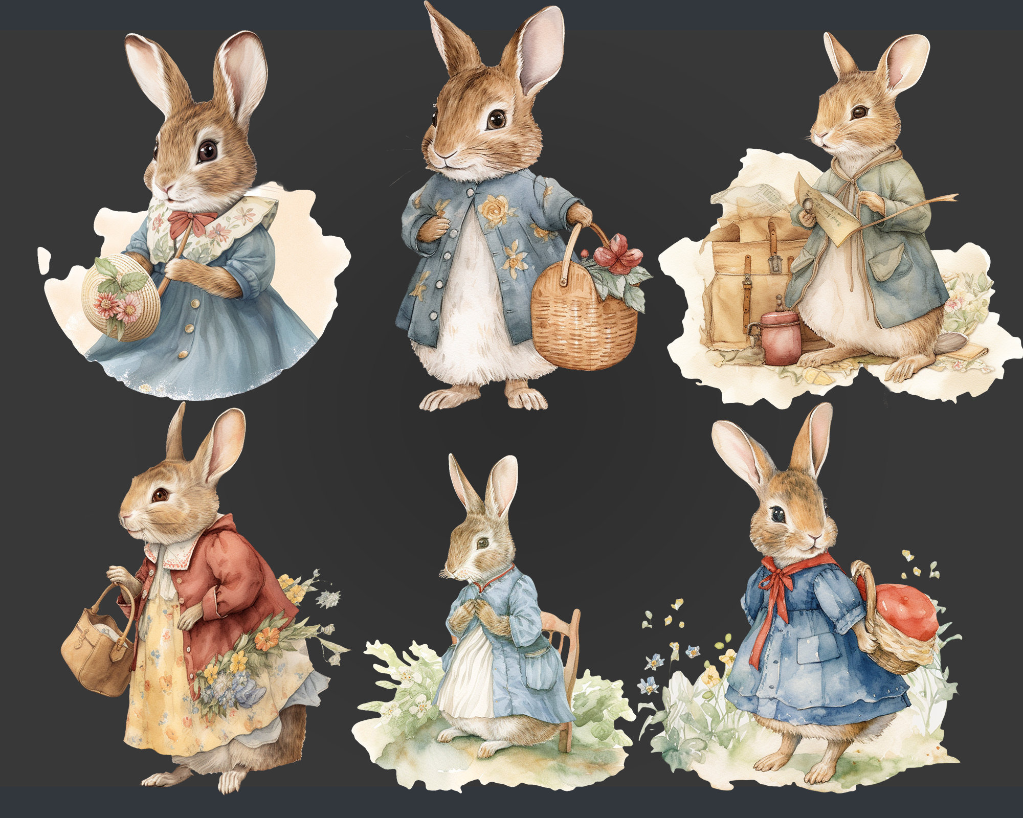 Beatrix Potter Style PNG Clip Art Baby Birthday Nursery - Etsy Australia