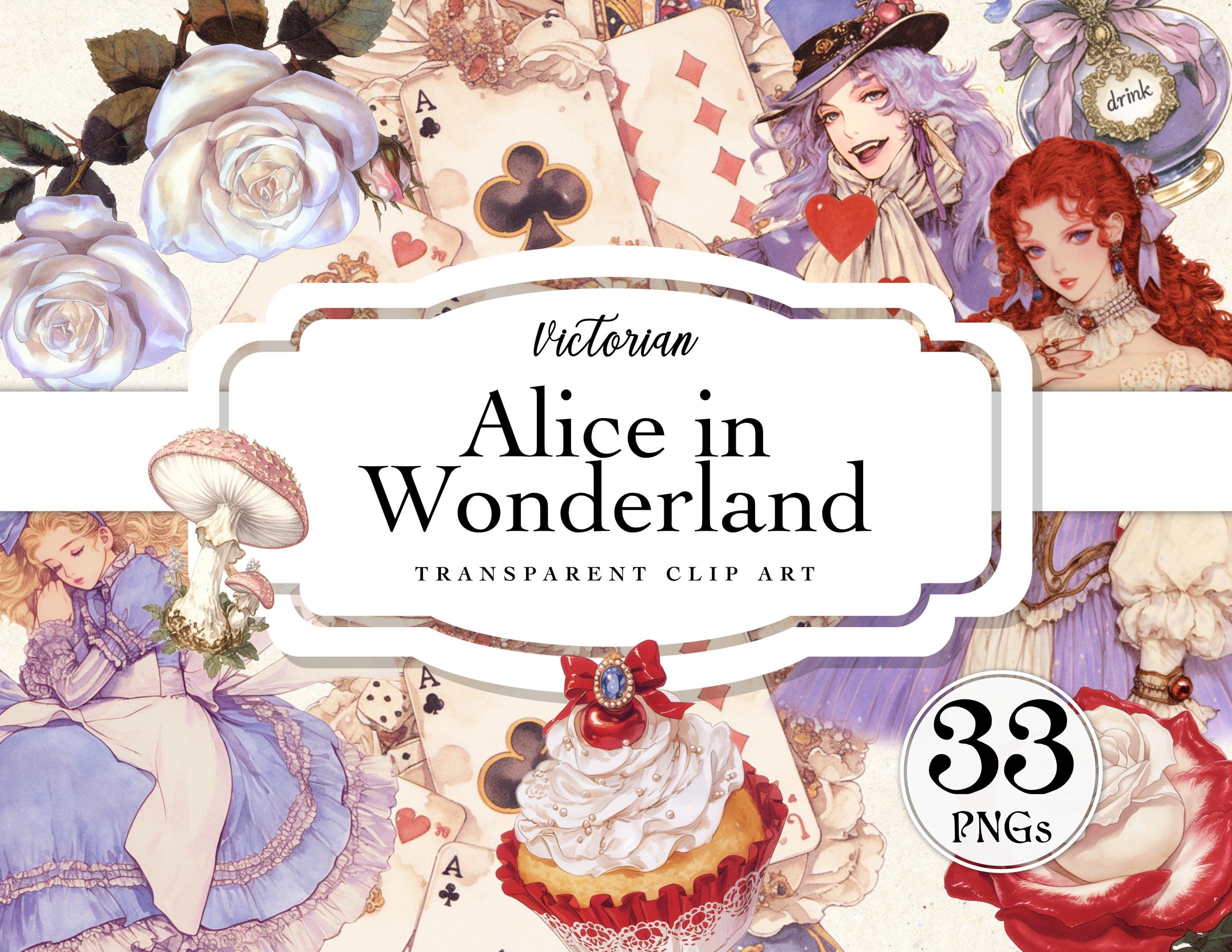 Alice in Wonderland Clip Art, Transparent PNG, Digital Download - Etsy