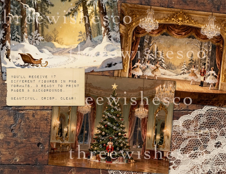 The Nutcracker Christmas Ephemera: Paper Doll Clipart (digital Download ...
