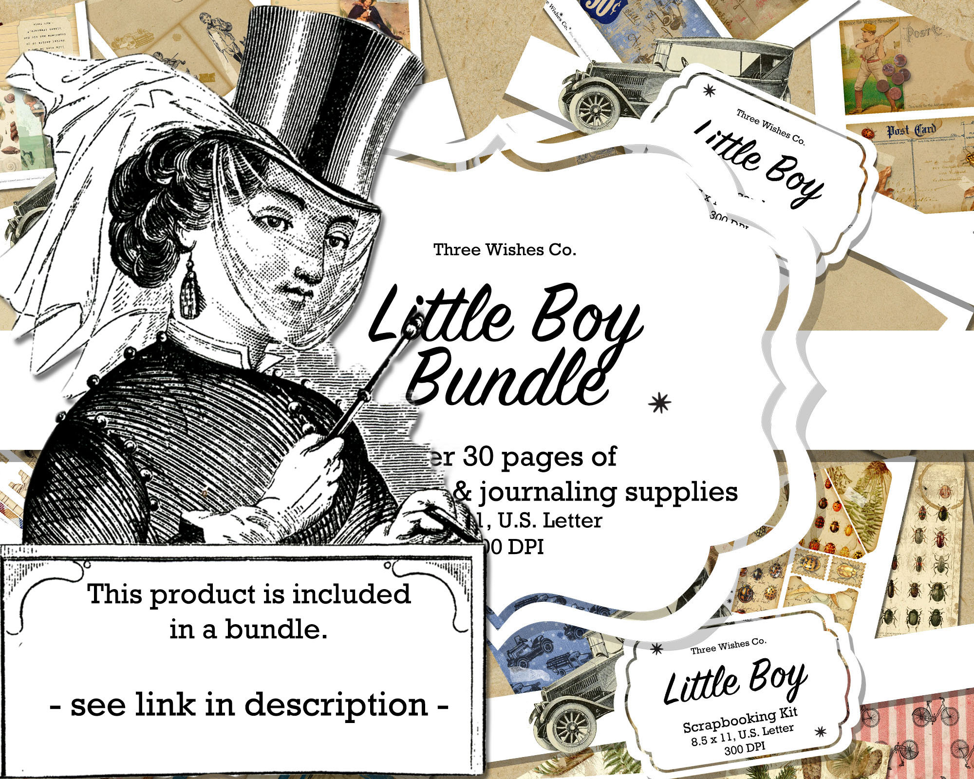 Little Boy Junk Journal Kit Gifts for Him Gifts for Mom | Etsy