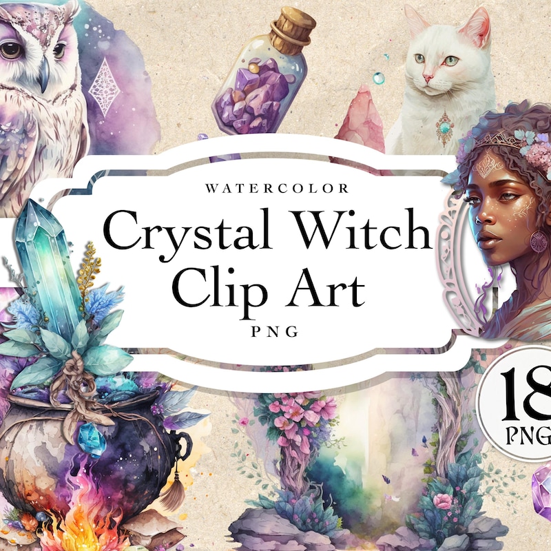 Witch Crystal Watercolor - Etsy