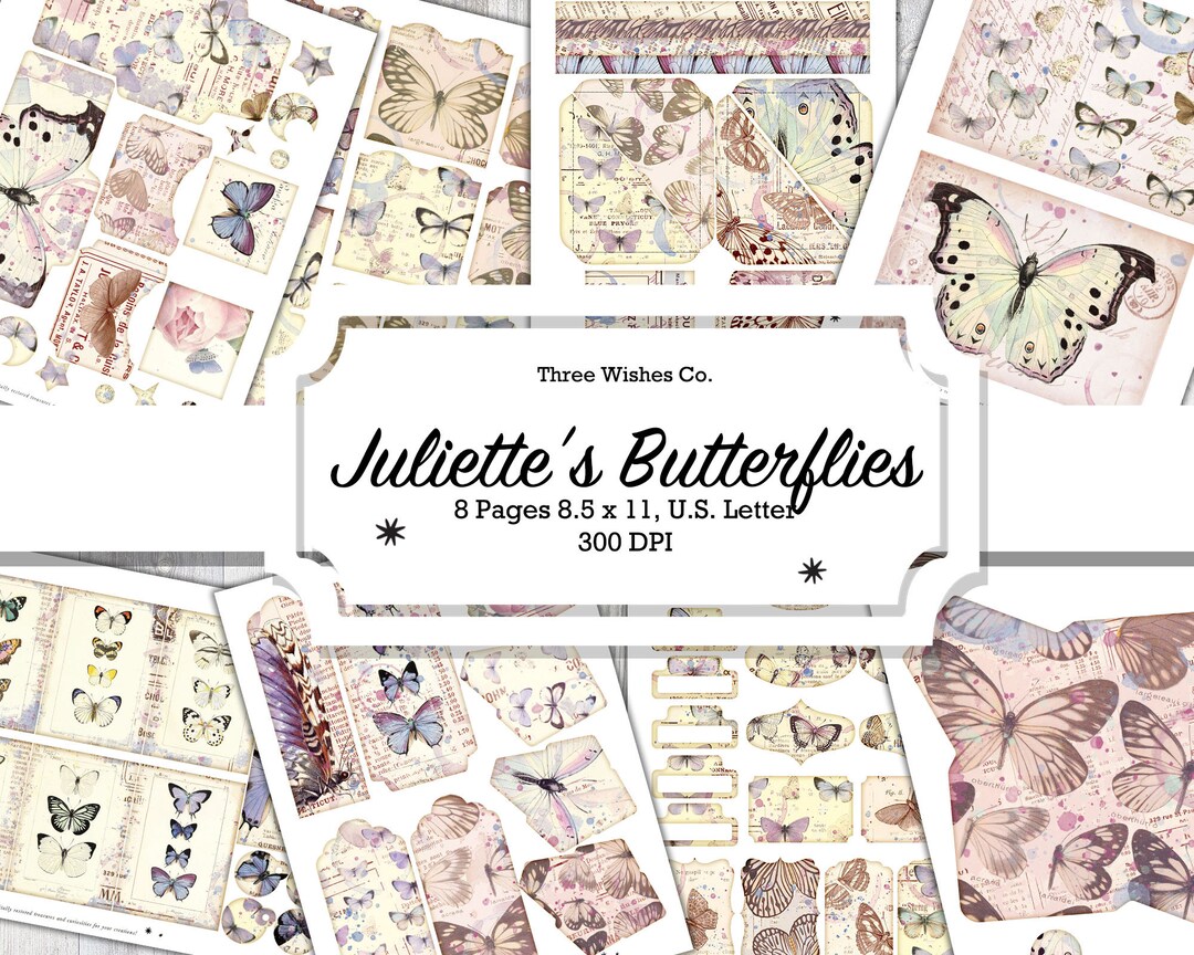 Juliette's Butterflies, Junk Journal, Scrapbooking, Embellishments ...