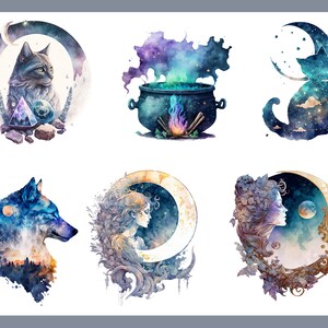 Lunar Witch PNG, Clip Art, Ephemera, Journal, Grimoire, Moon, Night ...