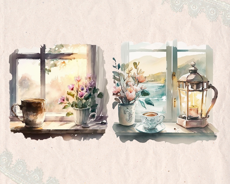 Watercolor Morning Tea PNG Clip Art Tea Lover Coffee Lover - Etsy