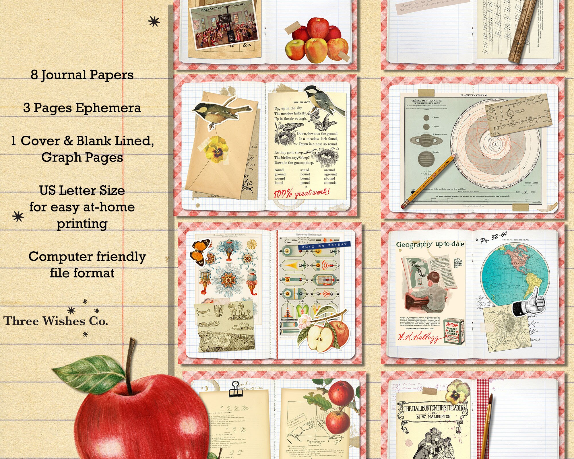 Schoolhouse Junk Journal Kit Back to School Junk Journal - Etsy UK