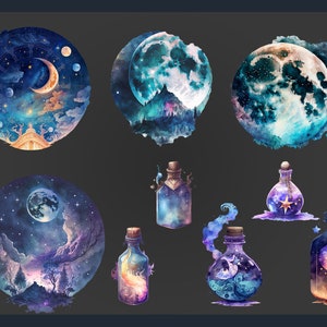 Lunar Witch PNG, Clip Art, Ephemera, Journal, Grimoire, Moon, Night ...