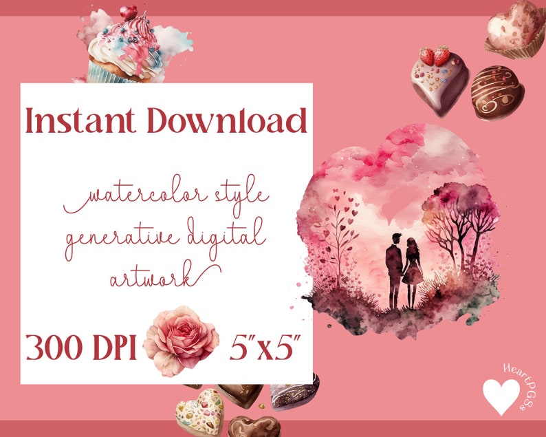 Valentine PNG Clip Art Valentine's Day Romance - Etsy
