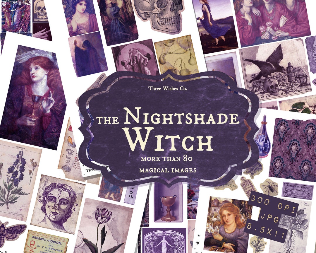 Nightshade Witch Crafting Kit, Ephemera, Scrapbook, Grimoire, Collage ...