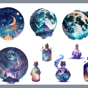 Lunar Witch PNG, Clip Art, Ephemera, Journal, Grimoire, Moon, Night ...