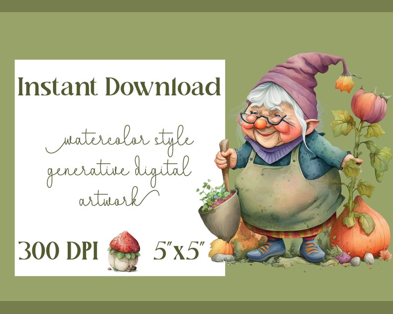 Adorable Garden Gnomes PNG Transparent Ephemera Scrapbook - Etsy