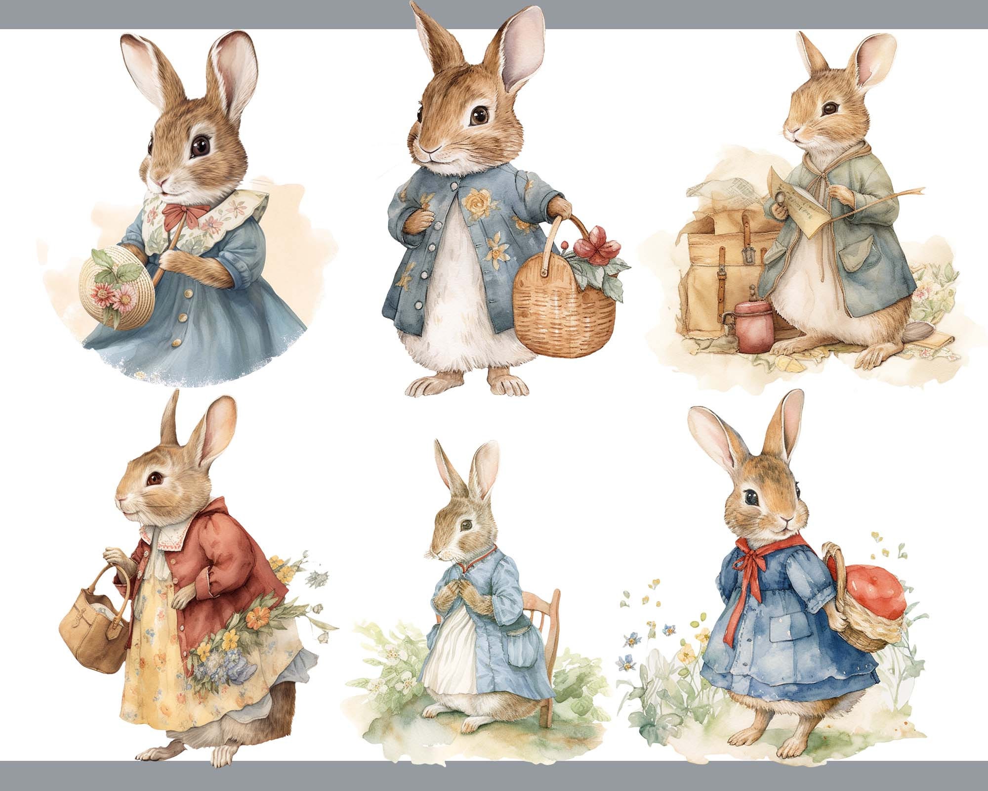 Beatrix Potter Style PNG Clip Art Baby Birthday Nursery - Etsy Australia