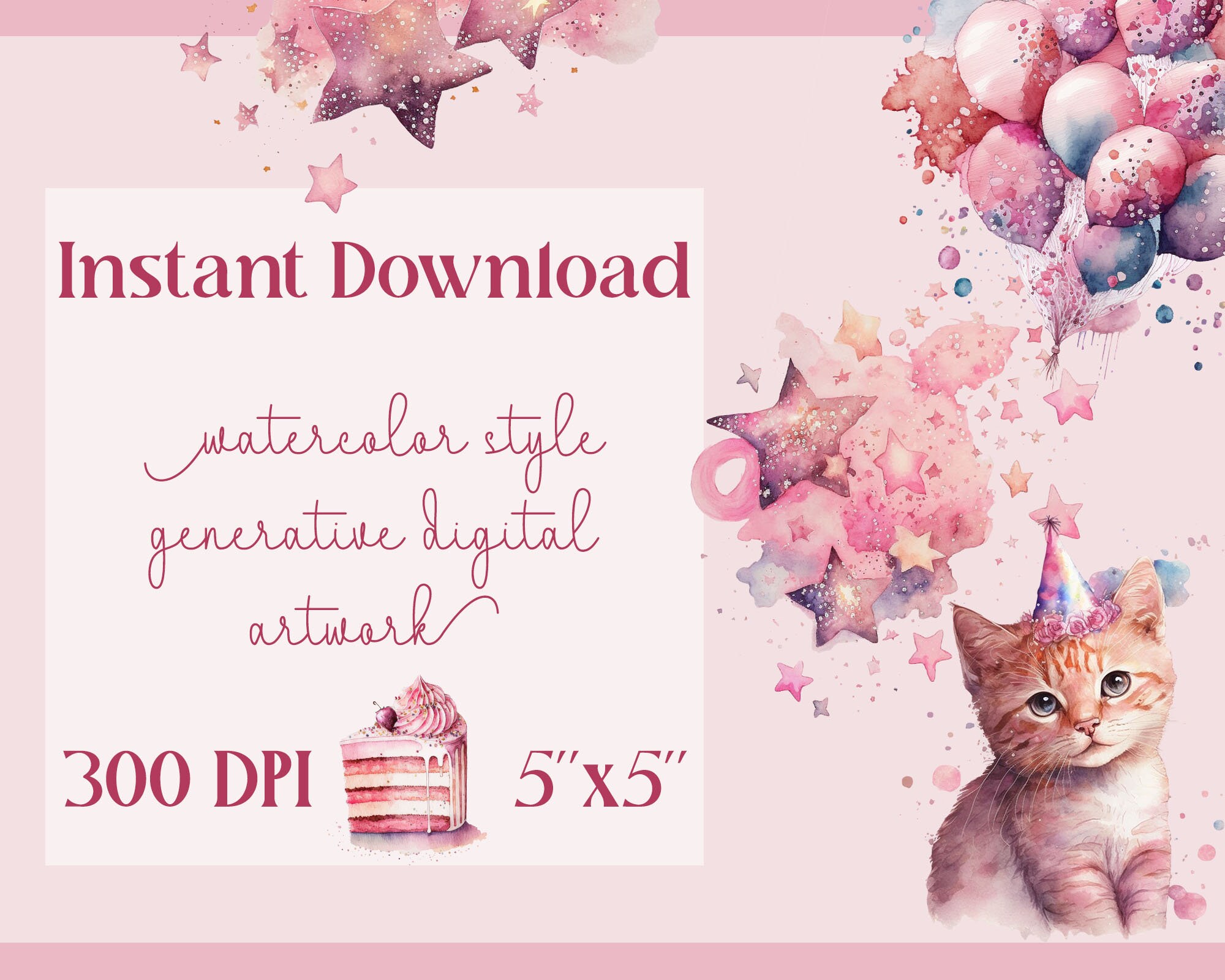 Pink Birthday PNG Clip Art Little Girl DIY Invitation - Etsy Australia