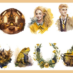 Magic School Vol 4, Yellow, Wizard, PNG, Clip Art, Ephemera, Journal ...