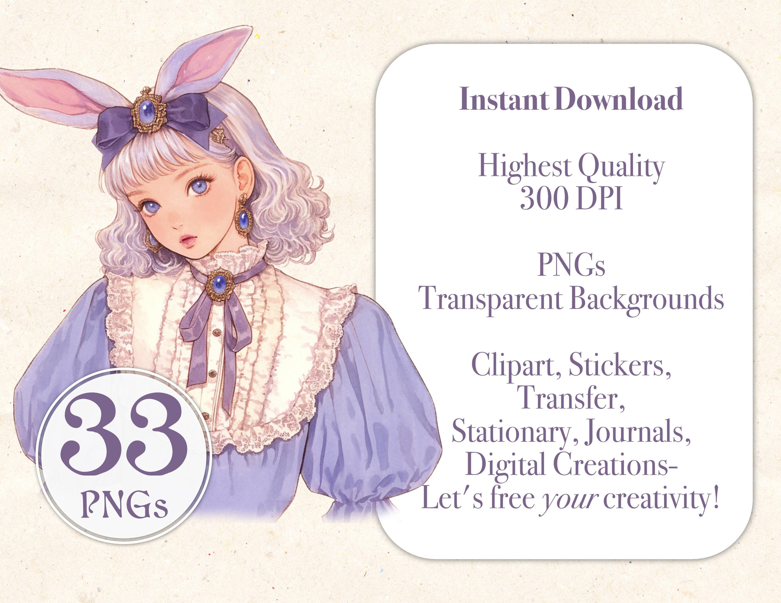Alice in Wonderland Clip Art, Transparent PNG, Digital Download - Etsy