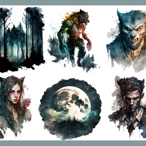 Werewolf Moon PNG, Transparent, Ephemera, Scrapbook, Collage, Wolf ...