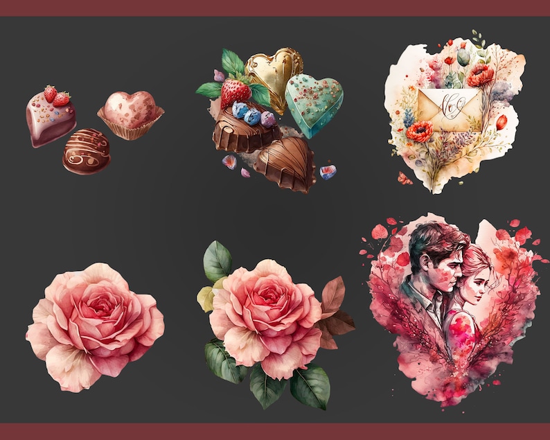 Valentine PNG Clip Art Valentine's Day Romance - Etsy