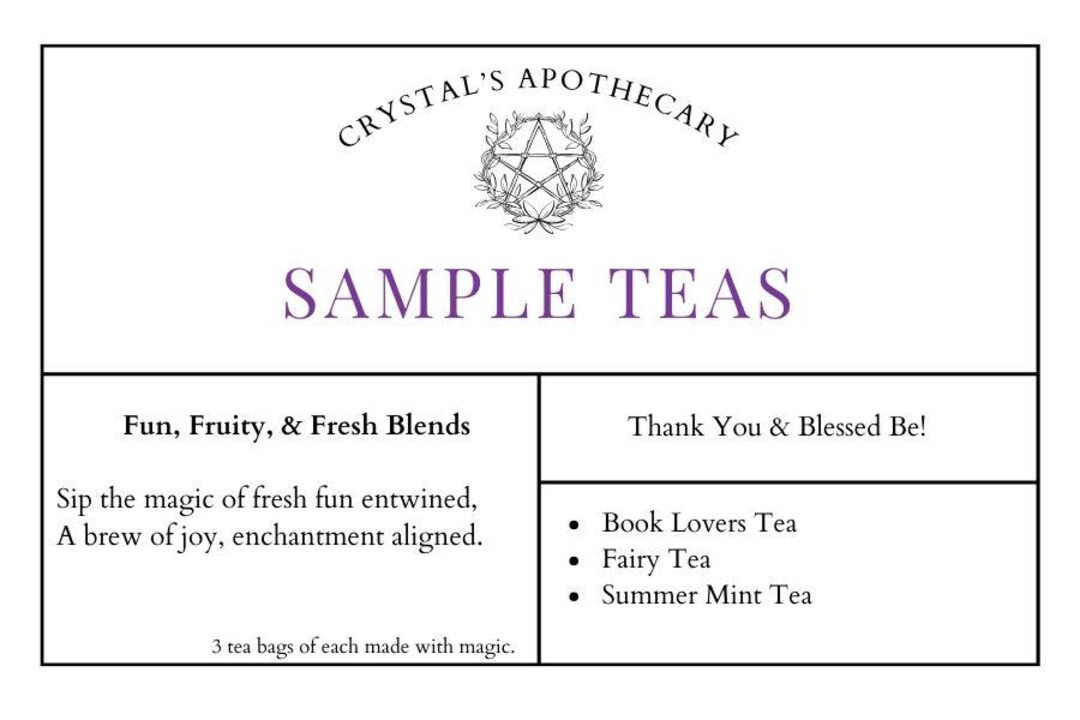 Fun & Fresh Sample Teas - Etsy