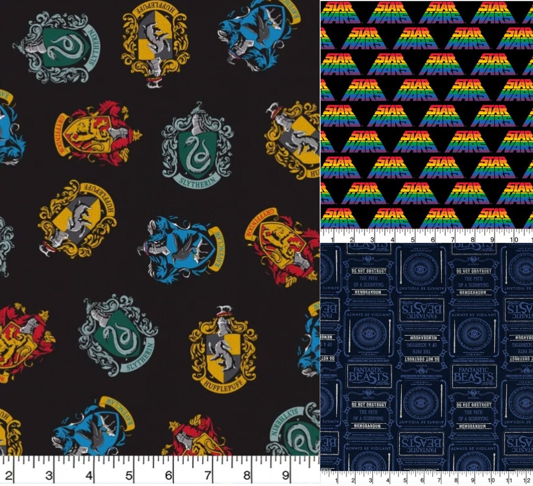 Harry Potter Fabric by Half Yard, Harry Potter Fabric Destash ...