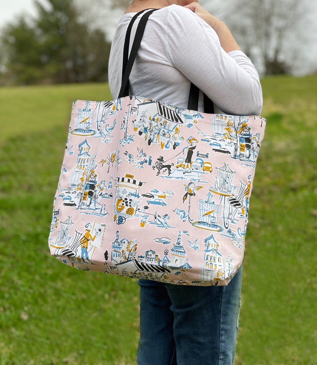 Travel Tote Bag, Reversible Canvas Travel Tote Bag, Travel Tote, New ...