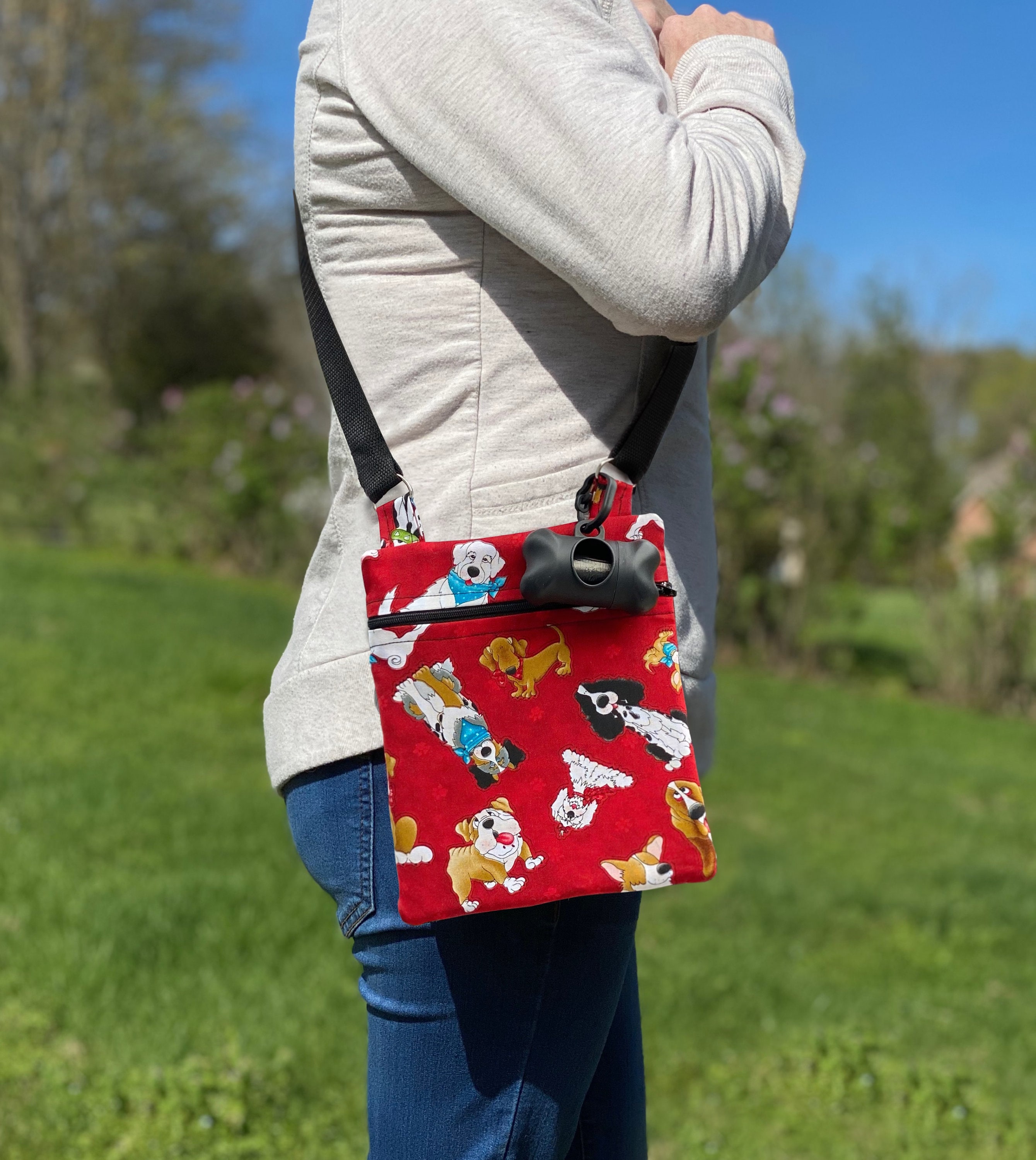 Dog Walking Bag with Poop Bag Dispenser Dog Crossbody Bag | Etsy