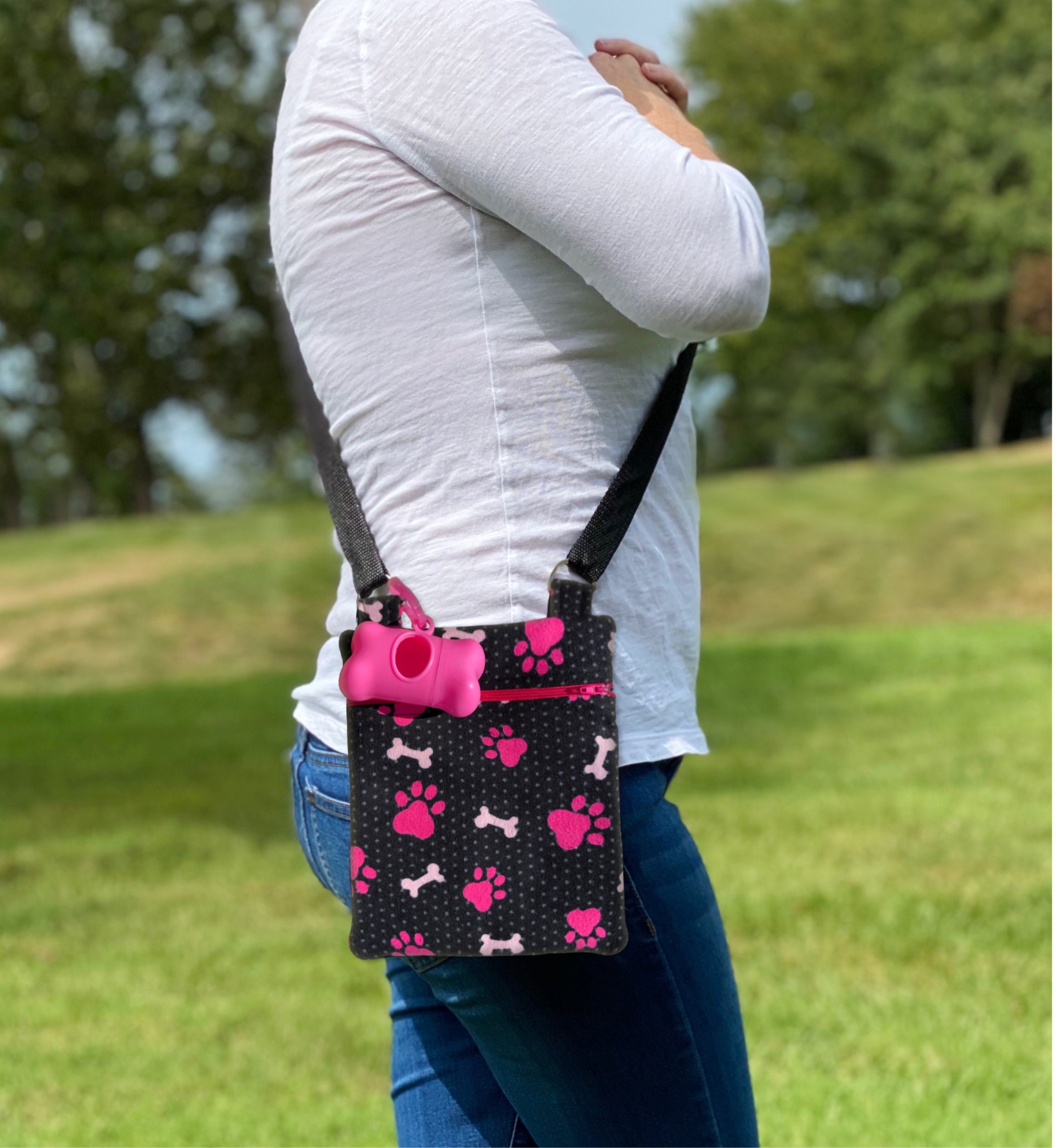 Dog Walking Bag with Poop Bag Dispenser Dog Crossbody Bag | Etsy