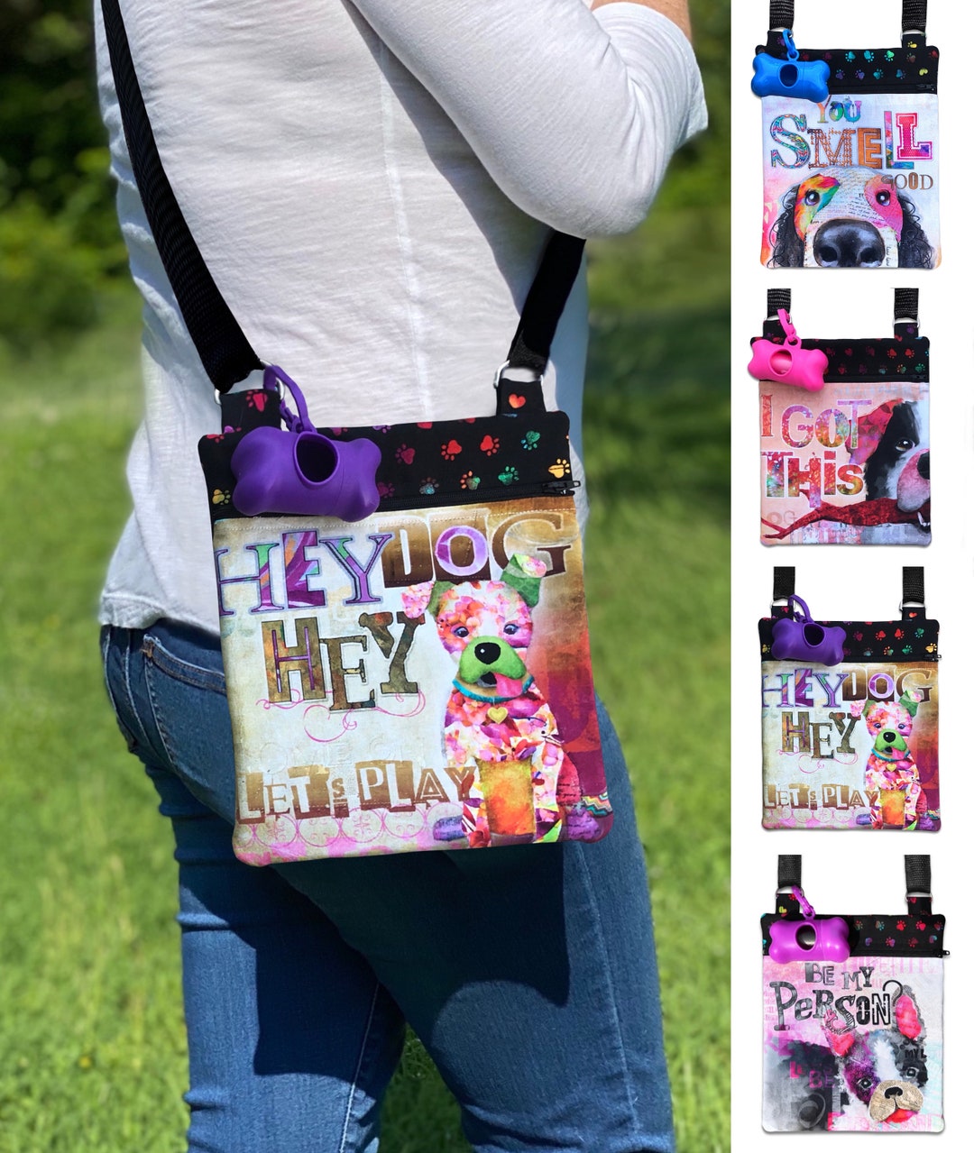 Dog Walking Crossbody Bag, Large Dog Walking Bag, Crossbody Bag Dog ...