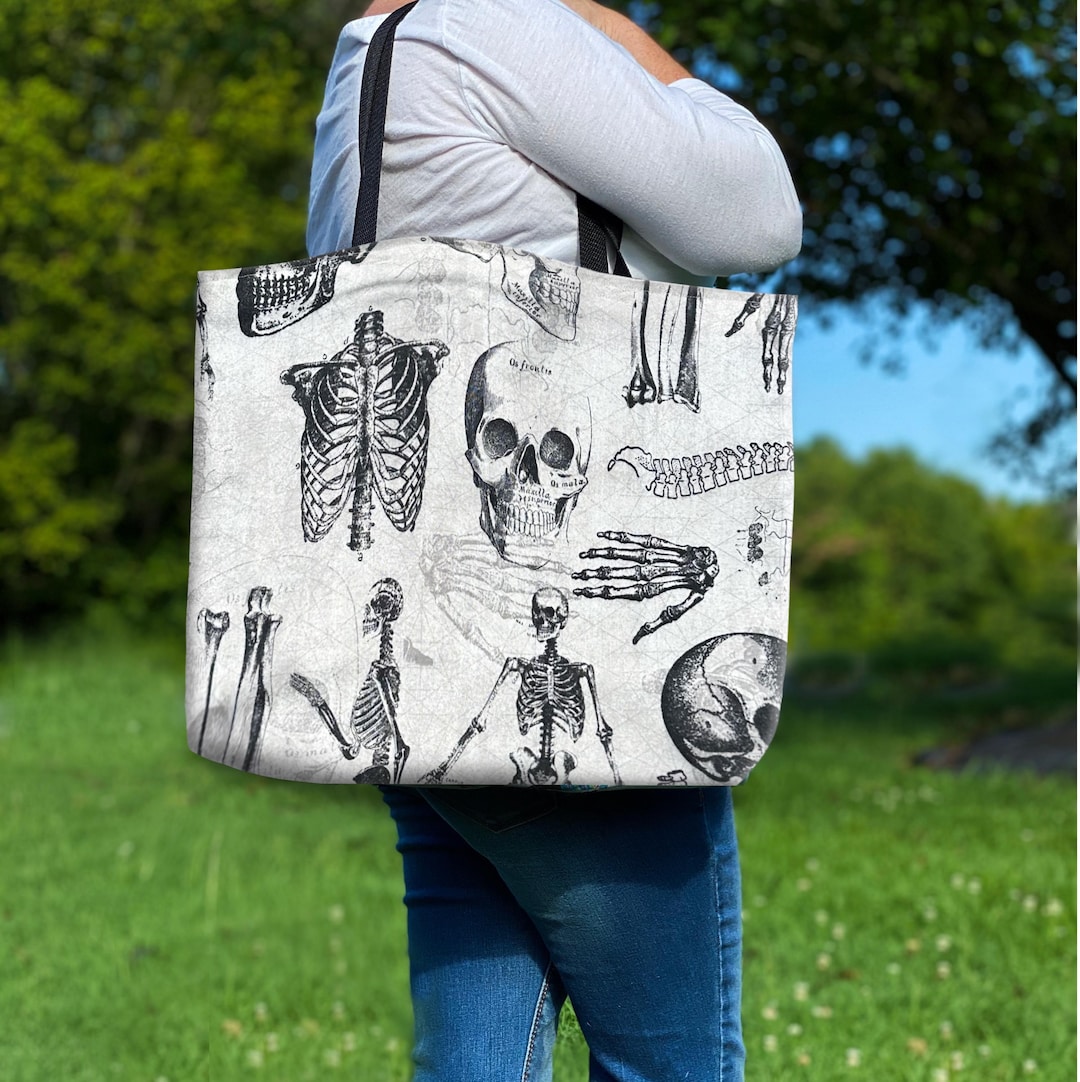 Reversible Halloween Tote Bag Skeleton, Skeleton Bag Medical Tote Bag ...
