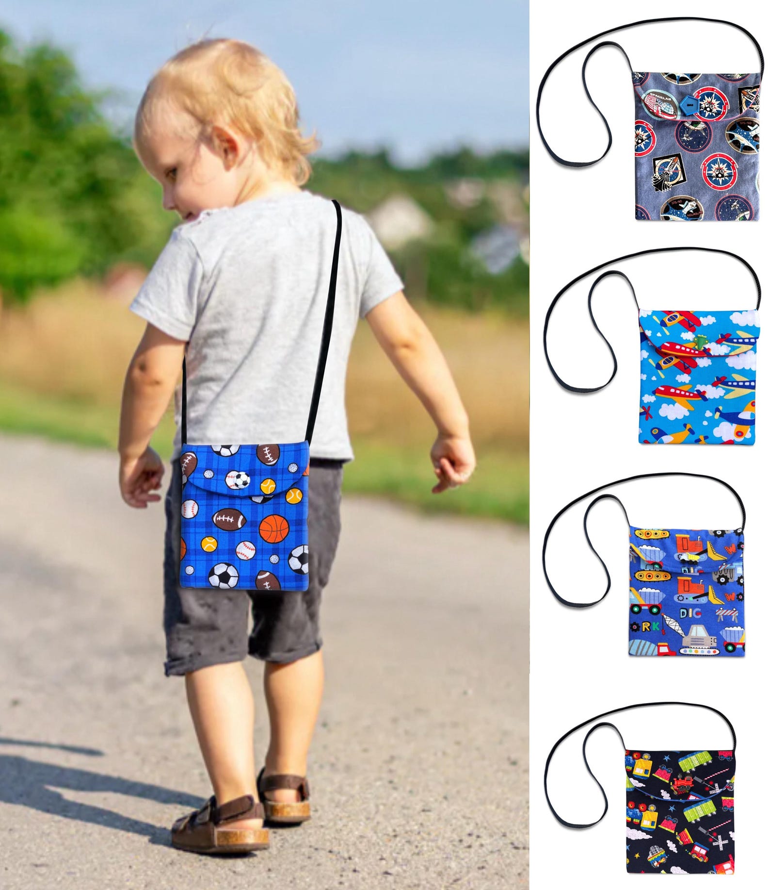 Handmade Kid's Crossbody Bag: Play Bag With Velcro Closure, Child's ...